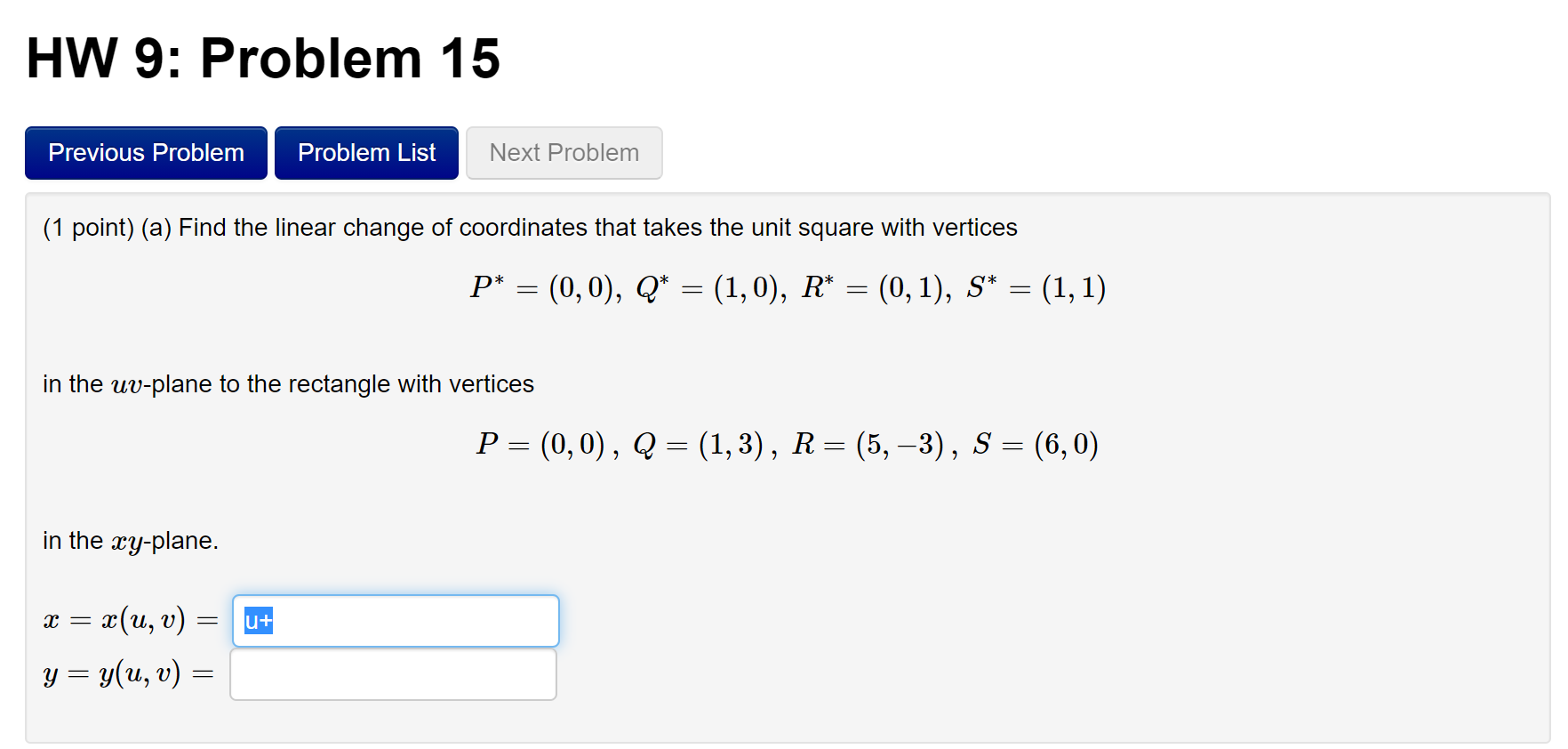 Solved HW 9: Problem 15 Previous Problem Problem List Next | Chegg.com