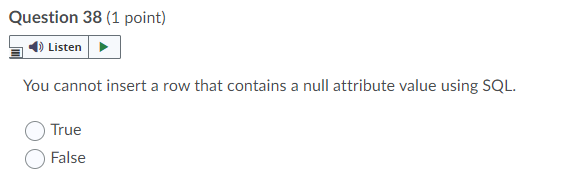 Solved Question 36 (1 point) Listen A table is in 3NF if all | Chegg.com