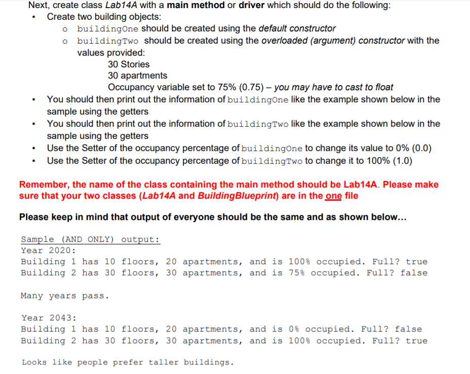 Solved Lab14A: The Architect. Buildings can be built in many | Chegg.com
