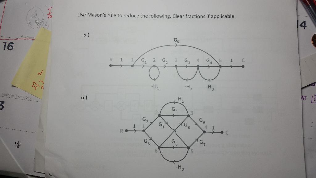 Use Mason's rule to reduce the following. Clear | Chegg.com