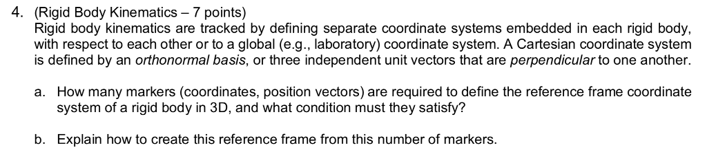 Solved 4. (Rigid Body Kinematics - 7 points) Rigid body | Chegg.com