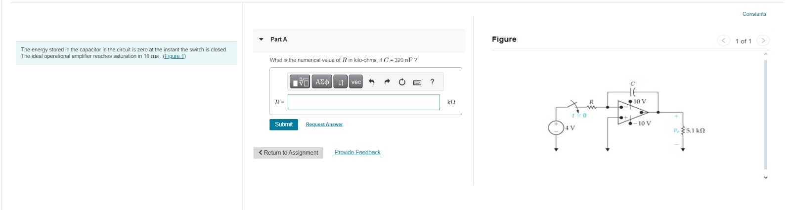 Solved The energy stored in the capacitor in the circuit is | Chegg.com