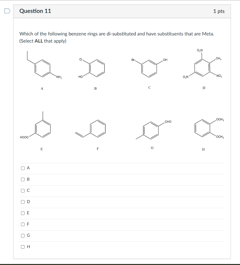 Solved Which of the following benzene rings are | Chegg.com