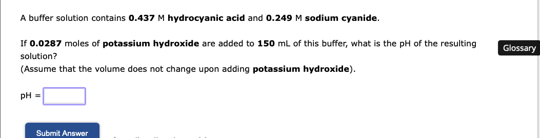 Solved A buffer solution contains 0.437M hydrocyanic acid | Chegg.com