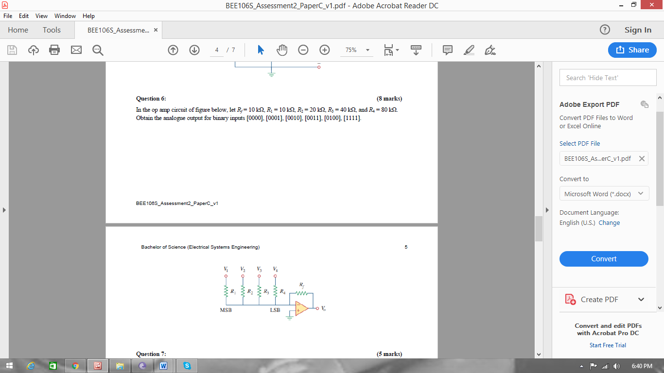 Solved BEE 106S_Assessment2_Paperc_v1.pdf - Adobe Acrobat | Chegg.com