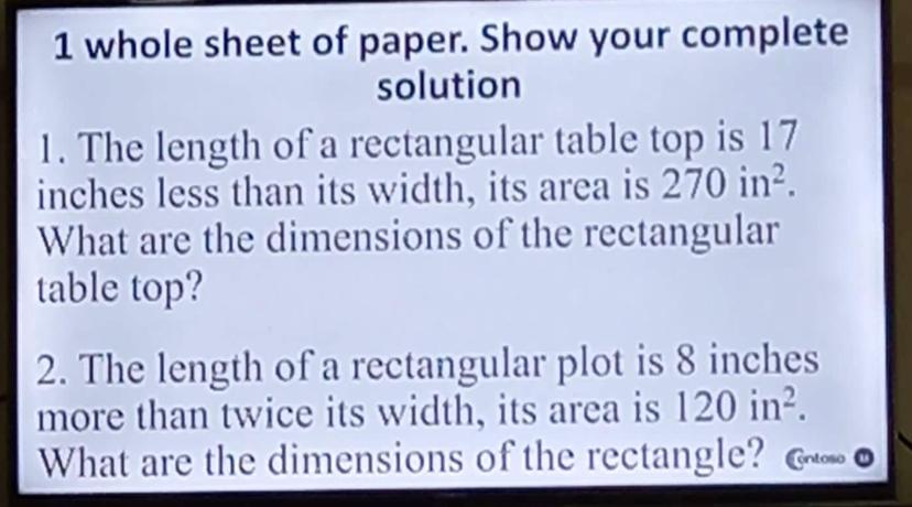 Solved 1 whole sheet of paper. Show your complete solution | Chegg.com