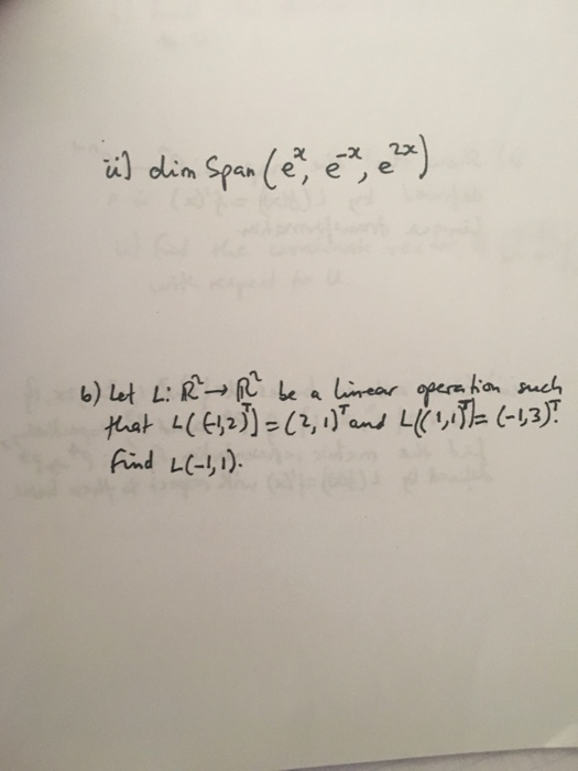 Solved Let L: R^2 rightarrow R^2 be a linear operation such | Chegg.com
