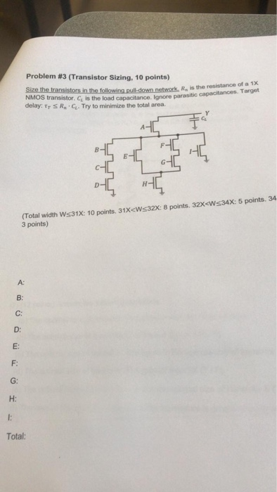 Solved Problem #3 (Transistor Sizing, 10 points) R, is the | Chegg.com