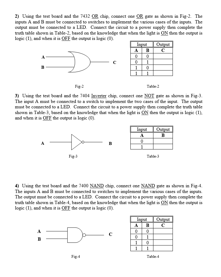 Solved Lab session Lab equipment - One 7400 Quad-2input NAND | Chegg.com