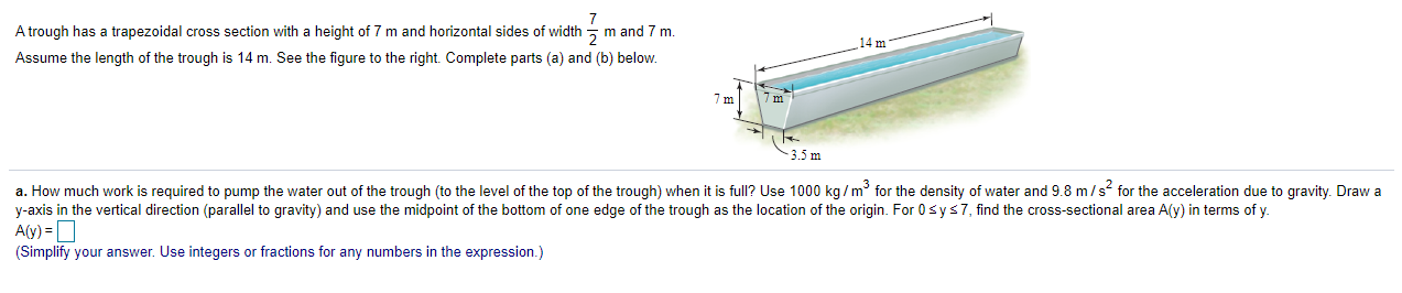 Solved A trough has a trapezoidal cross section with a | Chegg.com