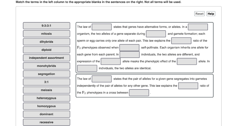Solved Match the terms in the left column to the appropriate | Chegg.com