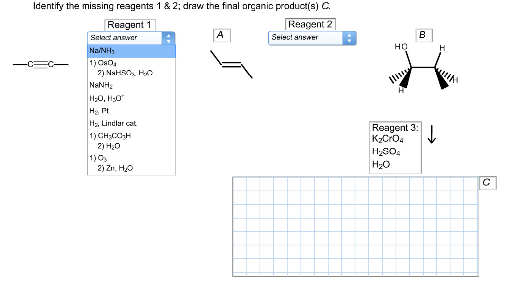 Solved Identify the missing reagents 1 & 2; draw the final | Chegg.com