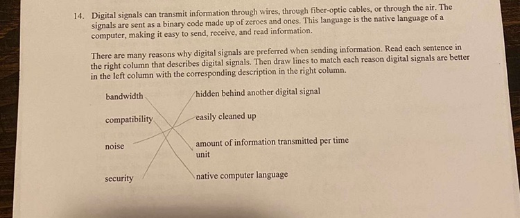 Solved 14. Digital signals can transmit information through | Chegg.com