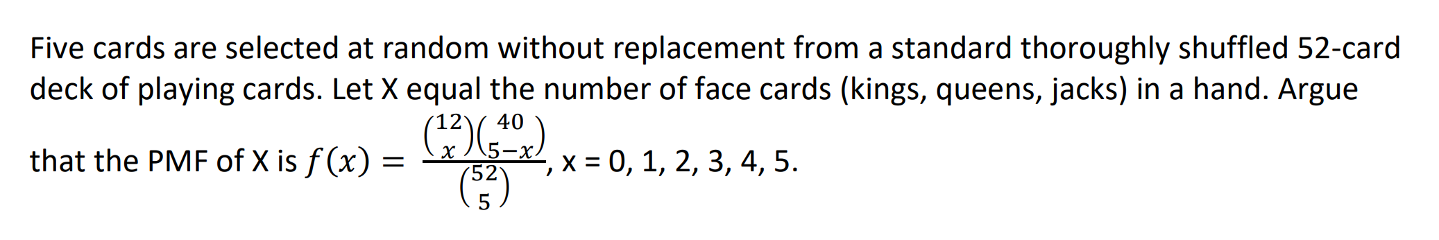 Solved Five cards are selected at random without replacement | Chegg.com
