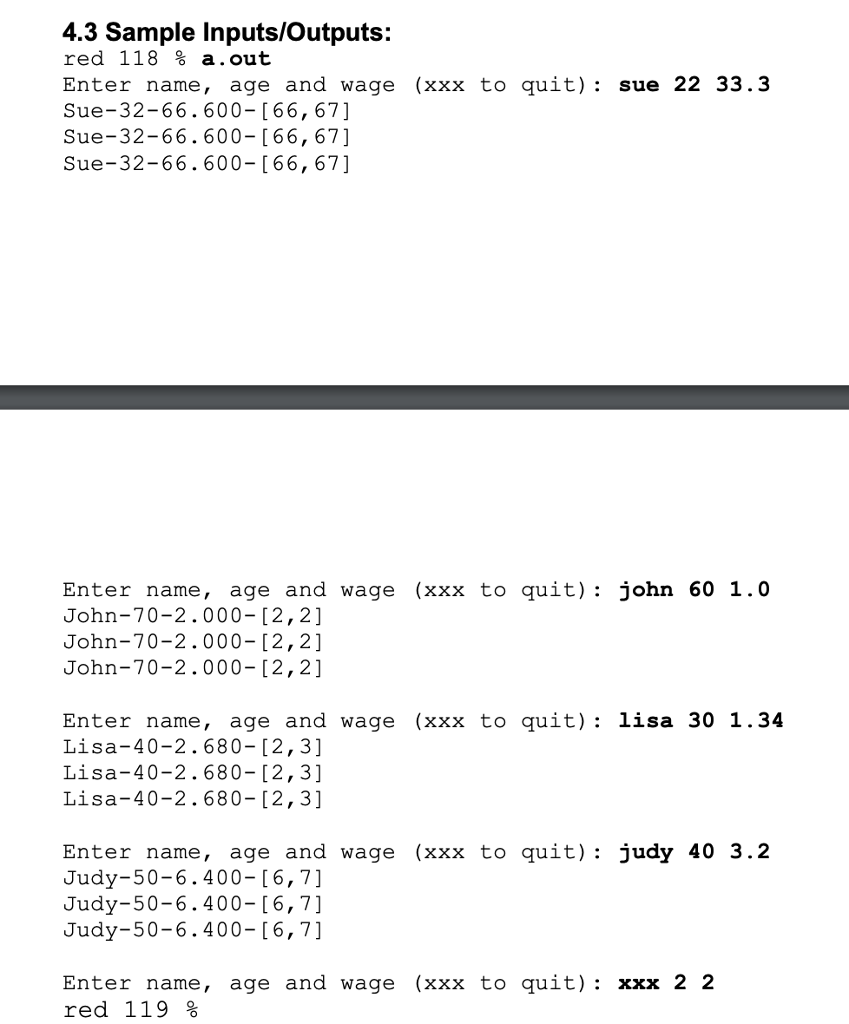 Solved 4.1 Specification Develop an ANSI-C program that | Chegg.com
