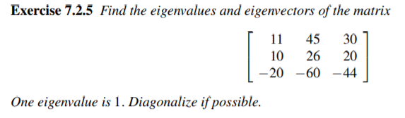 Solved Exercise 7.2.5 Find the eigenvalues and eigenvectors | Chegg.com