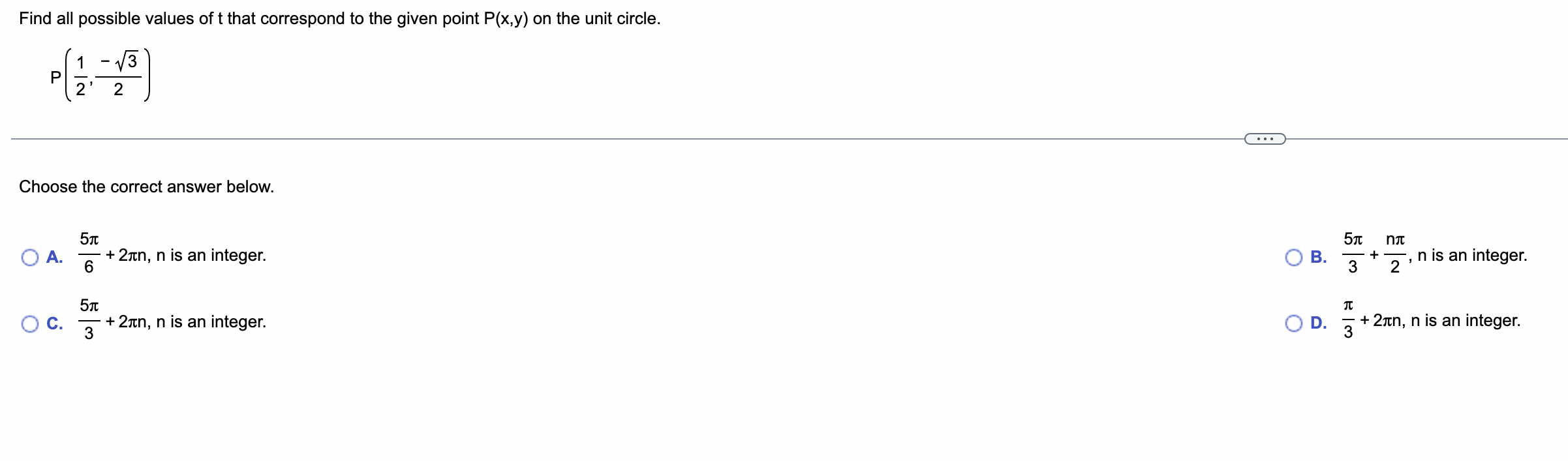 Solved Find all possible values of t that correspond to the | Chegg.com