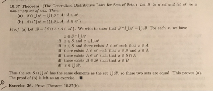 Solved 10.37 Theorem. (The Generalized Distributive Laws for | Chegg.com
