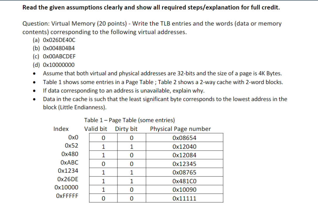 Solved Read the given assumptions clearly and show all | Chegg.com