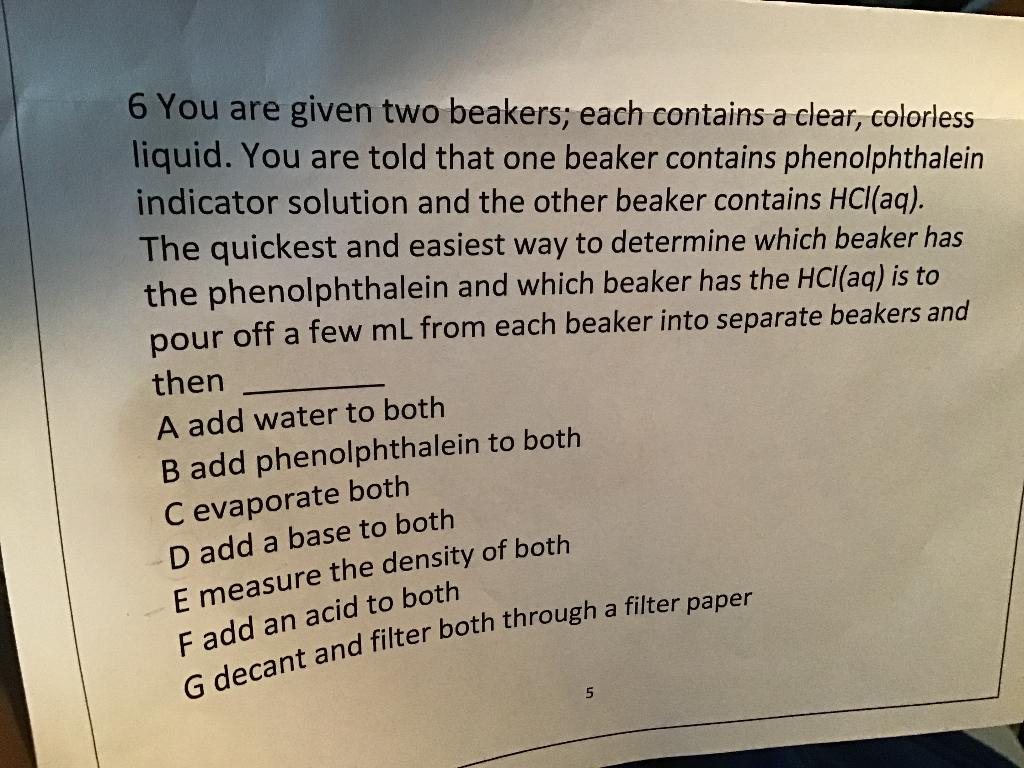 Solved G decant and filter both through a filter paper 6 You | Chegg.com