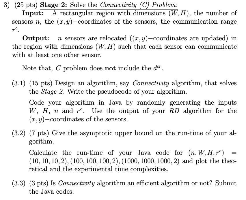 3) (25 pts) Stage 2: Solve the Connectivity (C) | Chegg.com