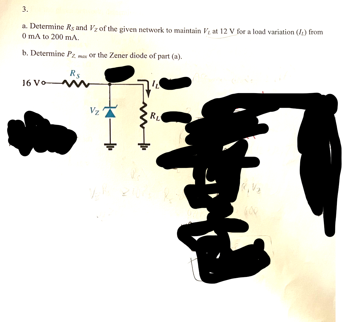 Solved a. ﻿Determine RS ﻿and VZ ﻿of the given network to | Chegg.com