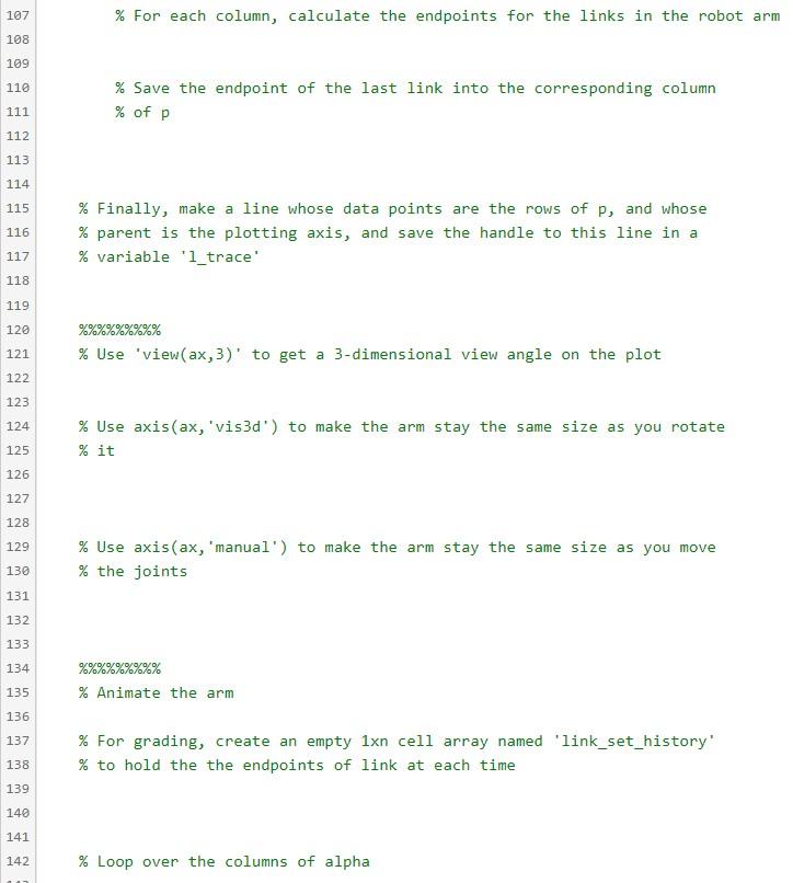 Solved Make an animated plot of a 3D a 3-link arm, with each | Chegg.com