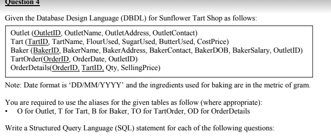 Solved Question Given The Database Design Language Dbdl 7669