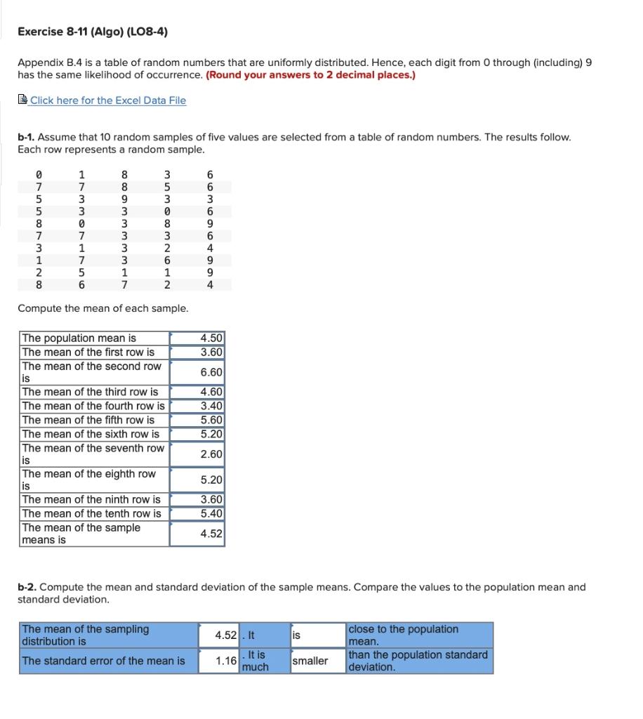 Solved Exercise 8-11 (Algo) (LO8-4) Appendix B.4 is a table | Chegg.com