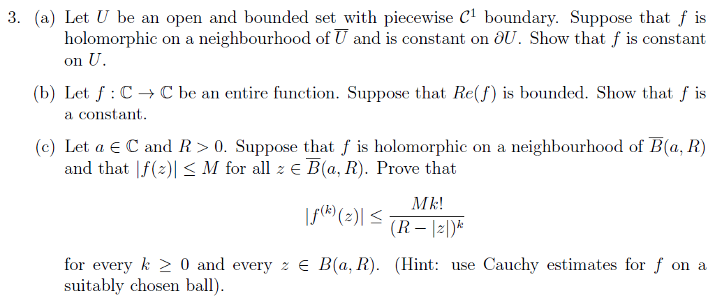 Solved 3. (a) Let U be an open and bounded set with | Chegg.com