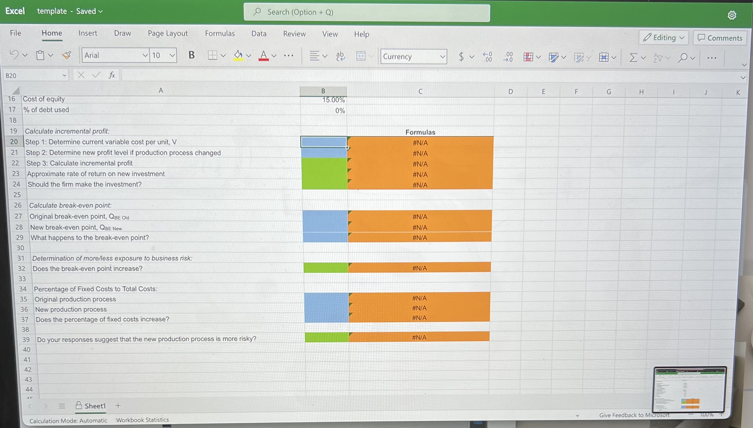 Solved Excel Online Structured Activity: Break-even Point | Chegg.com