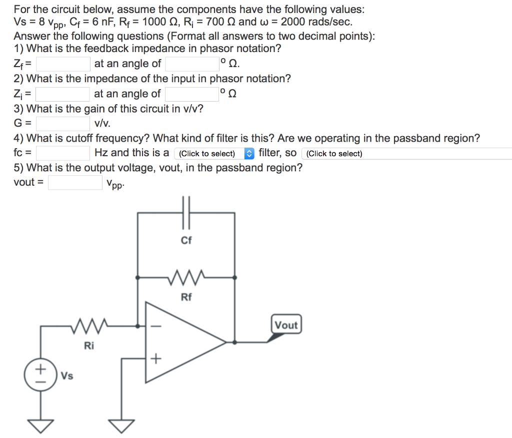 Solved For the circuit below, assume the components have the | Chegg.com