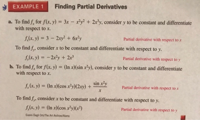 Solved Example 1 Finding Partial Derivatives A To Find F 9963