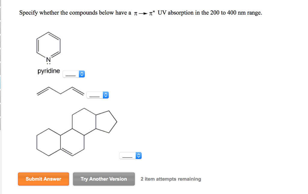 Solved Specify whether the compounds below have a UV | Chegg.com