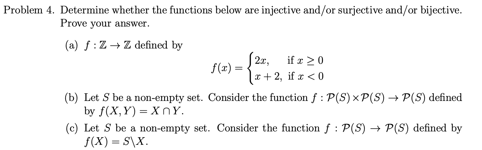 Solved Determine Whether The Functions Below Are Injective