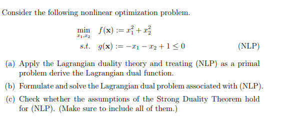 Solved 21.12 Consider the following nonlinear optimization | Chegg.com