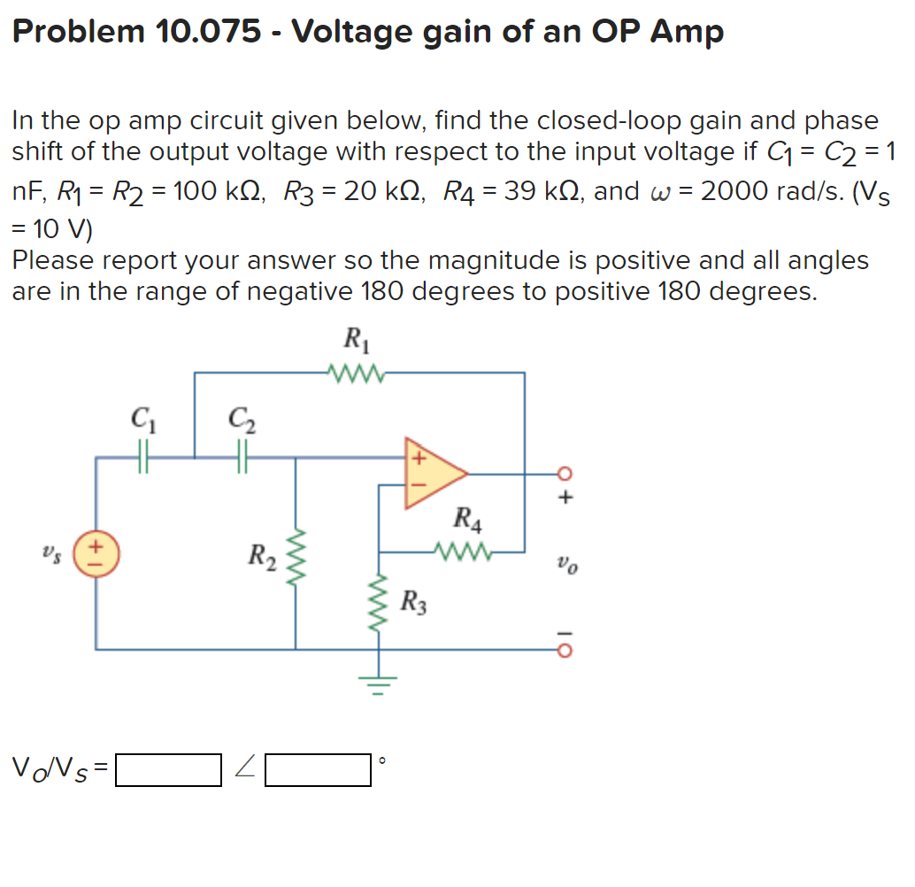 Solved In the op amp circuit given below, find the | Chegg.com