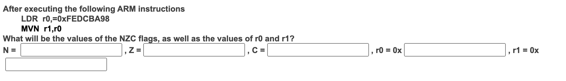 Solved After executing the following ARM instructions LDR | Chegg.com