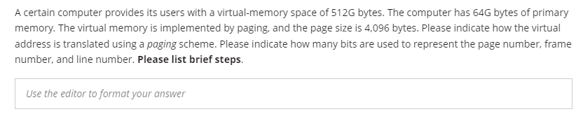 Solved A certain computer provides its users with a | Chegg.com