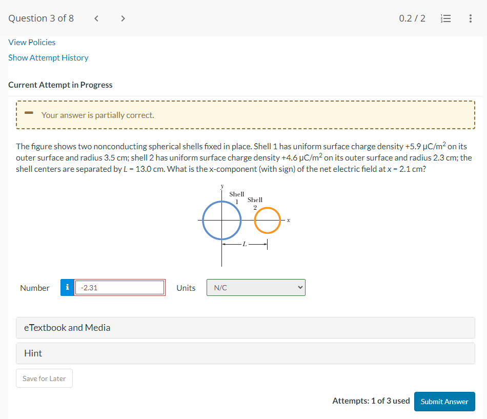 Solved Current Attempt in Progress Your answer is partially | Chegg.com