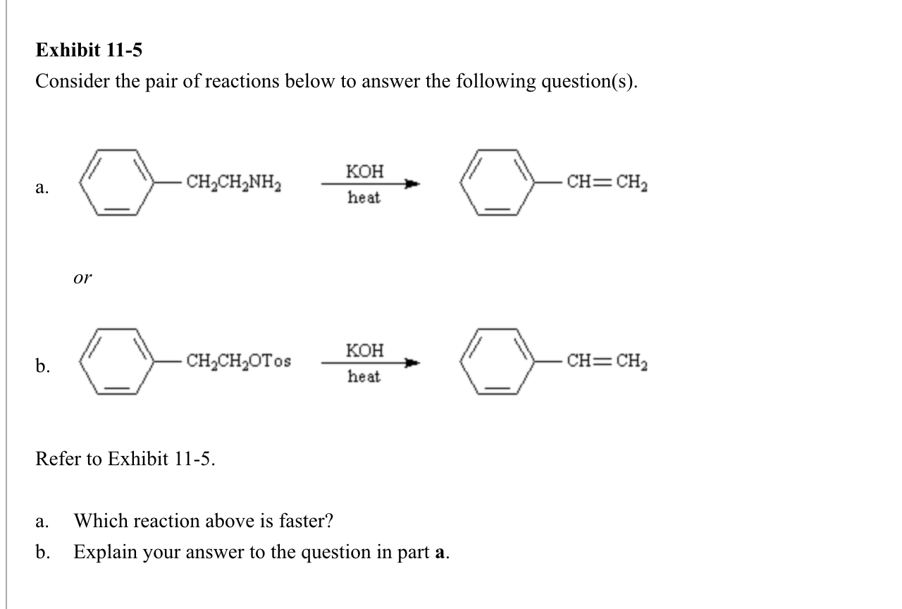 Solved Exhibit 11-5 Consider the pair of reactions below to | Chegg.com Solved Exhibit 11-5 Consider the pair of reactions below to | Chegg.com