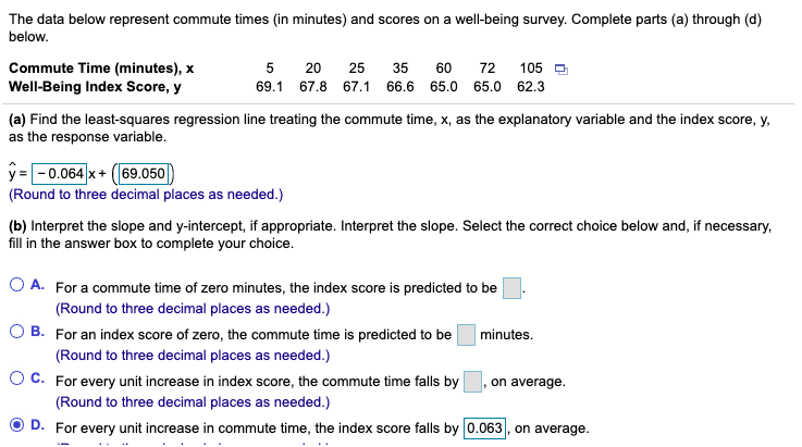 Solved The data below represent commute times (in minutes) | Chegg.com