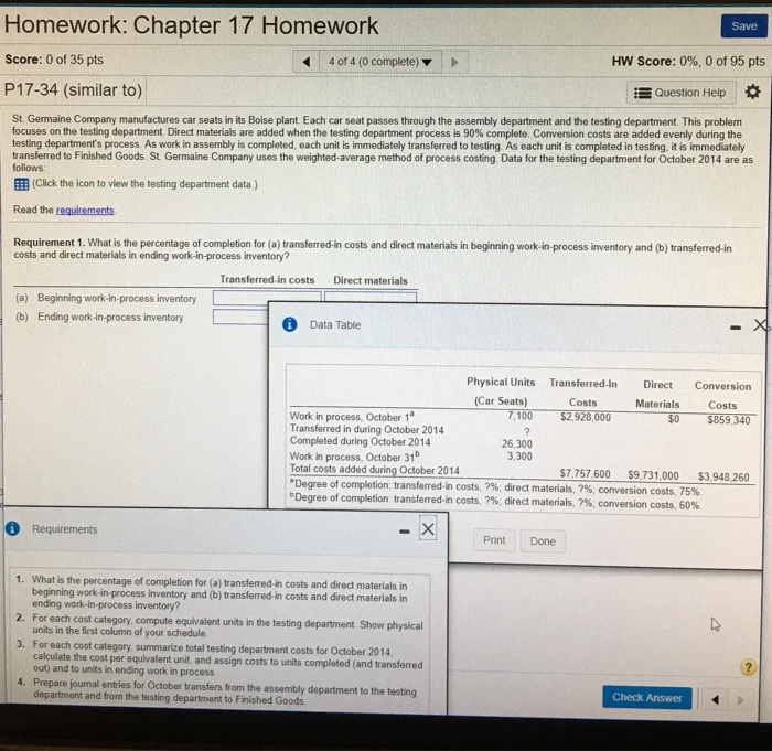 Solved Homework: Chapter 17 Homework Score: 0 of 35 pts | Chegg.com