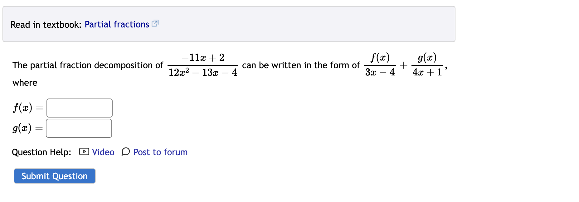 Solved Read in textbook: Partial fractions The partial | Chegg.com