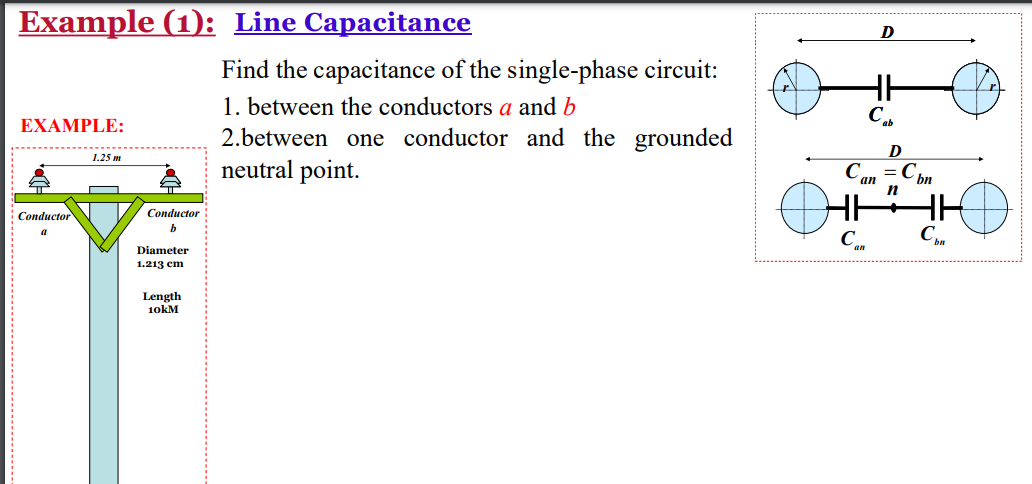 Solved D Example (1): Line Capacitance Find the capacitance | Chegg.com