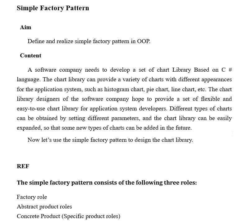 Solved Simple Factory Pattern Aim Define and realize simple | Chegg.com