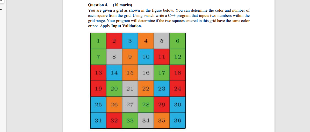 Solved Question 4. (10 marks) You are given a grid as shown | Chegg.com