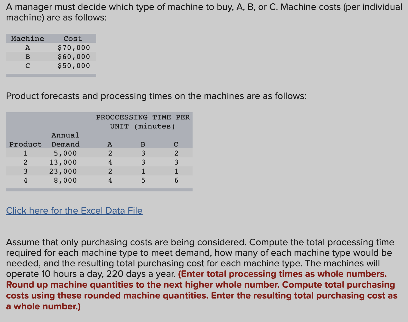 Solved A manager must decide which type of machine to buy, | Chegg.com