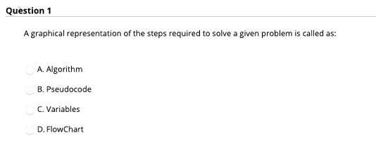 Solved Question 1 A graphical representation of the steps | Chegg.com