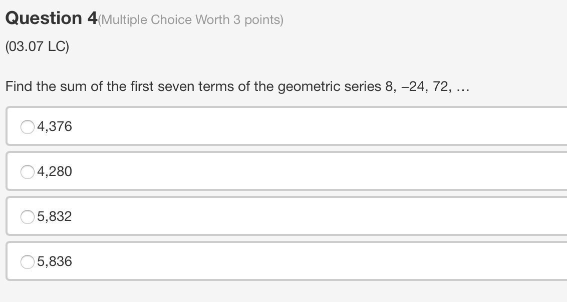 Solved Question 3(Multiple Choice Worth 3 points) (03.07 LC) | Chegg.com